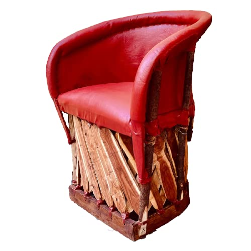 Amazon.com: Forniture Traditional Mexican Equipal Chair Red Color Handmade, Artisan in Mexico ...