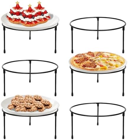 Amazon.com: HPC DECOR Set of 3 Black Metal Wire Pizza Pan Riser Stands ...