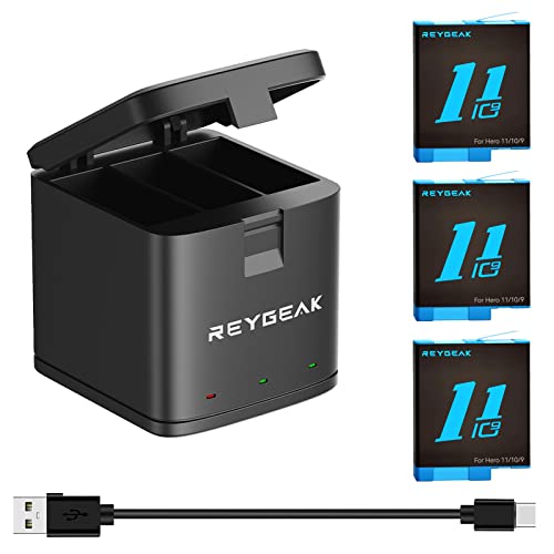 REYGEAK Battery Charger for GoPro Hero 11/Hero 10/Hero 9 Black ...
