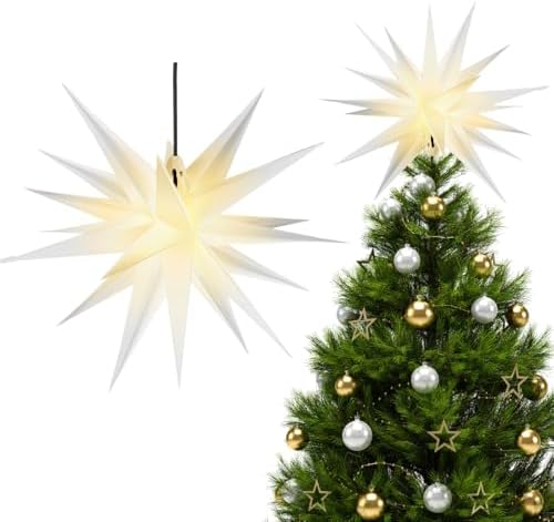 Amazon.com: 18" Moravian Star Outdoor Light, Waterproof 3D Christmas ...