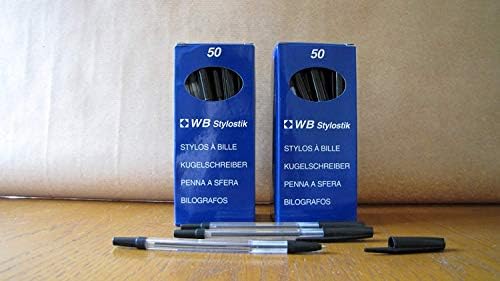 Stylostik Black Pens Pack of 50 Biros : Amazon.co.uk: Stationery ...