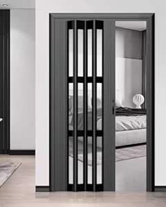Porte pliante accordéon en PVC gris – 104,1 x 203,2 cm – Séparateur de ...