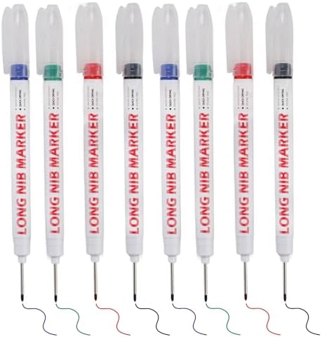 8Pcs Deep Hole Marker , Waterproof Tracer Marker Pen 20mm Long Nib Hole ...