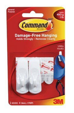 Amazon.com: 3m Small Hooks Holds 1 Lb 2 Hooks And 4 Adhesive : Home ...