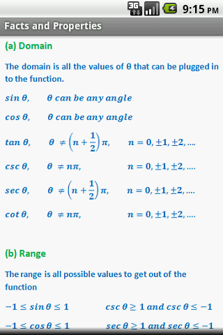 Trigonometry Quick Reference - App on Amazon Appstore