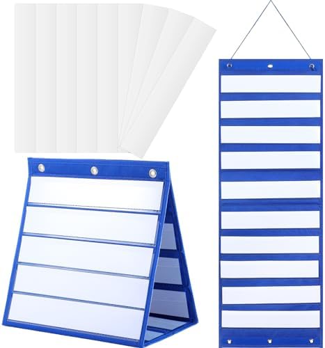 Amazon.com: Double Sided Table Top Pocket Chart, 2 in 1 Self Standing ...