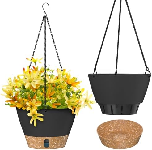Amazon.com: Koalaime Hanging Planter Self Watering 10 Inch, 2 Pack ...