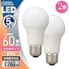 Amazon | オーム電機 LED電球 E26 60形 60ワット形 60W形 密閉形器具対応 全方向 電球色 5年保証 2個入 LDA8L-G AG6 2P 06-5520 OHM ...