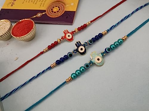 CraftVatika Rakhi for Brother Evil Eye Hamsa Hand Rakhi for Brother ...