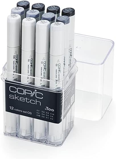 Amazon.com: Copic Classic, Alcohol-based Markers, 12pc Set, Basic ...