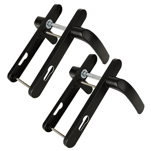 SHUESS 2 Set of Black UPVC Door Handle with Spring Cassette – 92 mm PZ ...