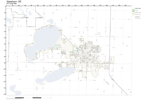 ZIP Code Wall Map of Watertown, SD ZIP Code Map Laminated: Amazon.com ...