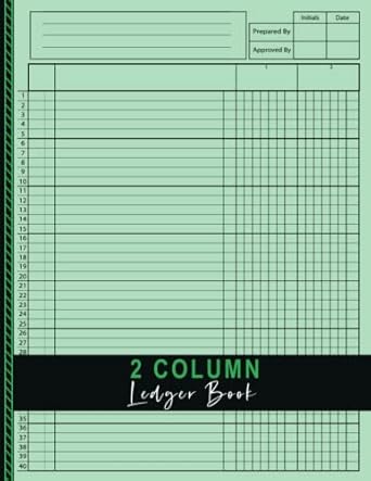 2 Column Ledger Book: General Accounting Ledger bookkeeping / Income ...