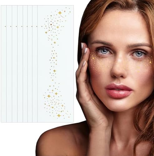 Amazon.com : 8 PCS Makeup Patches,Gold Face Glitter Makeup Speckles ...