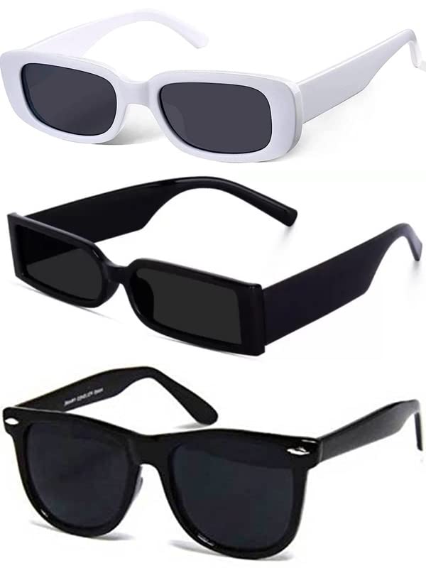 Buy Sheomy MC stan Shades Unisex set of 3 MC stan goggles rectangle sun ...