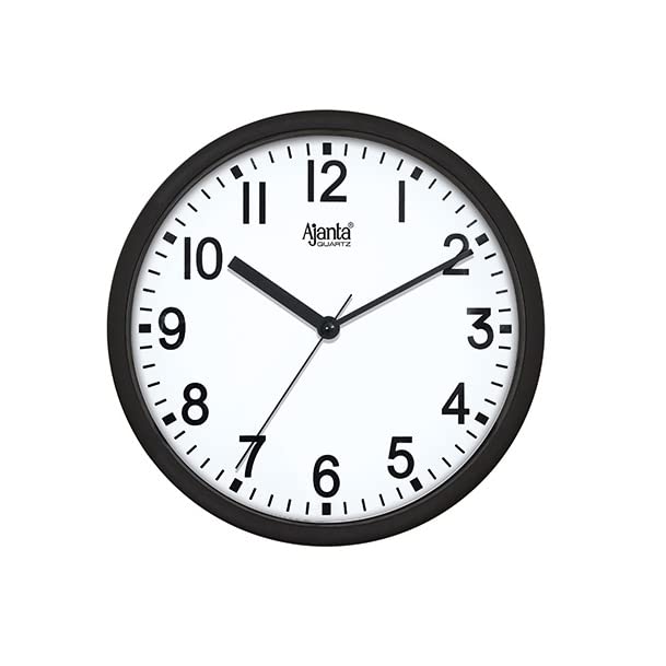 Buy Ajanta Plastic Wall Clock, Simple Analog Clock- 22.7Cm X 22.7 Black ...