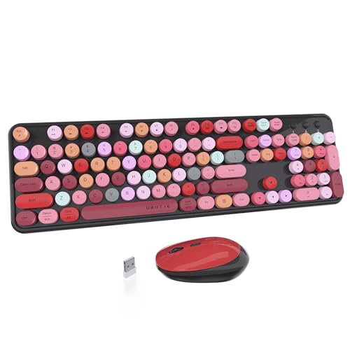 Amazon.com: UBOTIE Colorful Computer Wireless Keyboard Mouse Combos ...