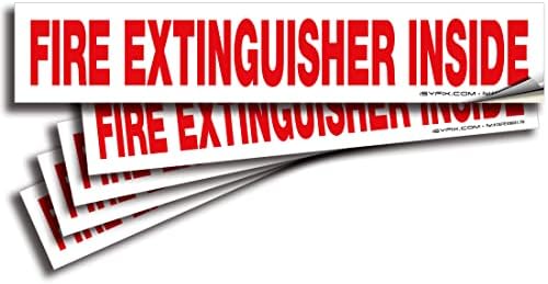 Amazon.com: Wrapco (4 Pack) Fire Extinguisher Inside Sticker Decal Sign ...