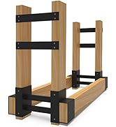 Amazon.com : BALIE SPACE Outdoor Firewood Rack Brackets Kit for Fire ...