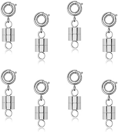 Amazon.com: SLYCAY Pack of 8 Locking Magnetic Necklace Clasps and ...