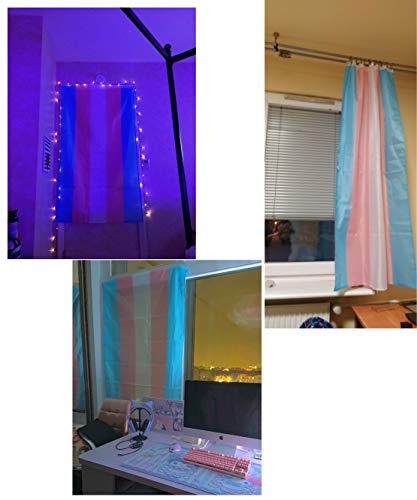 JZK 90 cm * 150 cm Trans flag large transgender flag for wall, gift for ...