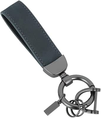 Amazon.com: Leather Keychain with 360° Rotating Ring, 13cm Length ...