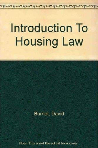 Introduction To Housing Law: Burnet, David: 9781859411902: Amazon.com ...