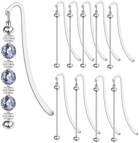 Amazon.com: Dunzoom 8 Pcs Beadable Bookmarks DIY Metal Blank Bar ...