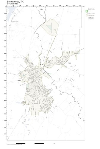 Zip Code Wall Map Of Brownwood Tx Zip Code Map Not 3069
