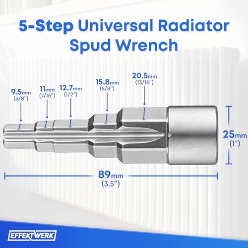 EFFEKTWERK Radiator Valve Spud Wrench, Universal Step Wrench w/ Square ...