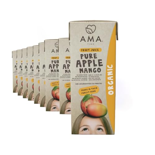 AMA TIME Organic Apple & Mango Juice Boxes for Kids, 24 Pack | 6.76 fl ...