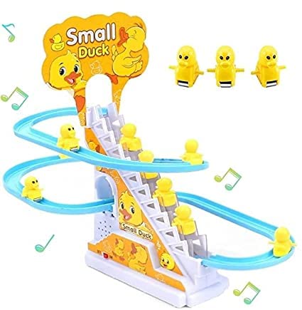 Fiddlys Duck Slide Toy Set, Funny Automatic Stair-Climbing Ducklings ...