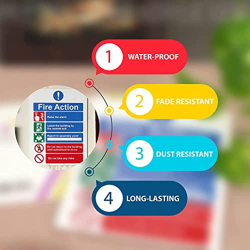 Stcky Fire Action Notice Vinyl Sign – 15 x 20 cm Ideal Sized Fire ...