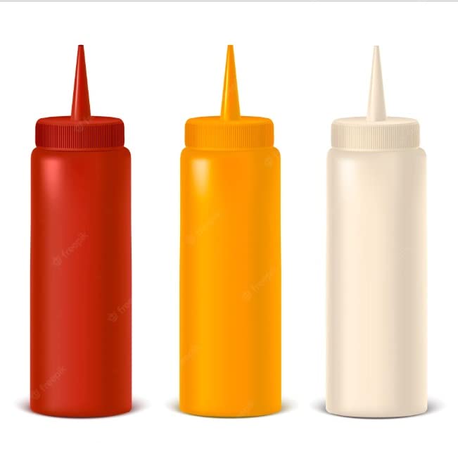 Glowick Plastic Tomato Ketchup/Sauce Bottle for Restaurants, Cafeterias ...