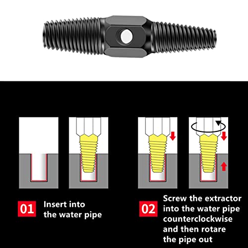 Double Head Broken Pipe Extractor Valve Screw Extractor Pipe Cleaning ...
