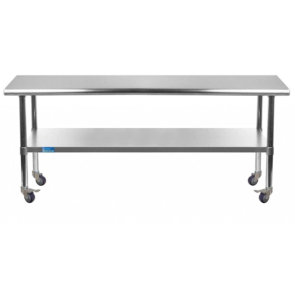 Buy 24 X 60 Stainless Steel Work Table With Under Shelf 4 Wheels