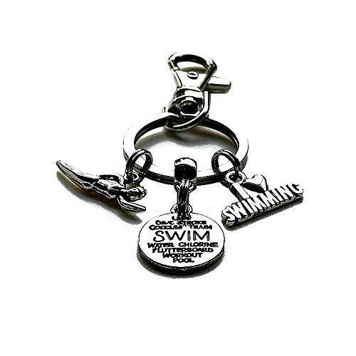 Amazon.com: Meaningful Charms Keychain Lanyard Keyring Gifts Swimming ...