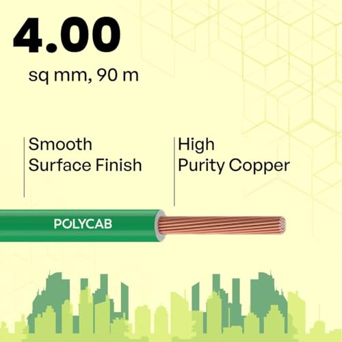 Polycab Maxima plus 90m, 4sqmm. •Heat Resistant •Eco Friendly • PVC ...
