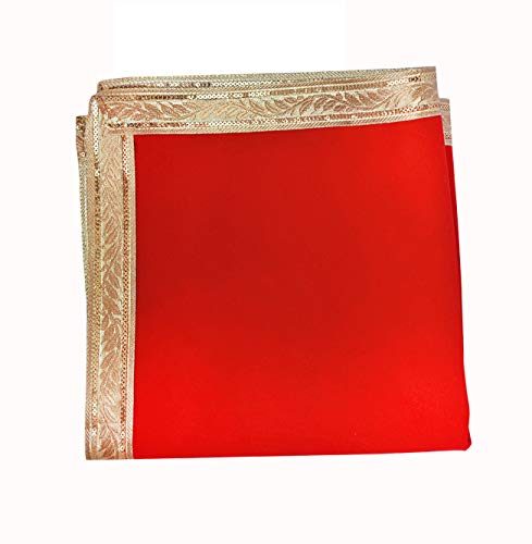 MARSHLAND Red Velvet Pooja Cloth Altar Puja Aasan Pooja Cloth Altar ...