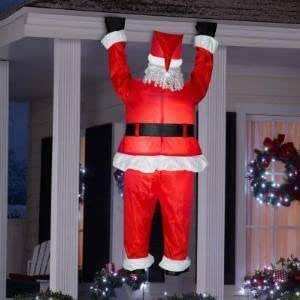 Buy Gemmy Airblown Inflatable Realistic Santa Hanging from Gutter ...