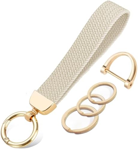 Amazon.com: Fishent Denim Wristlet Keychain for Women Men, Cute Key ...