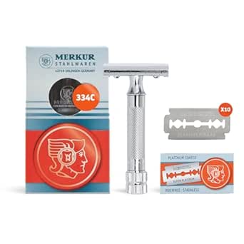 Amazon.com: MERKUR 34C Short Handle Heavy Duty Classic Safety Razor Set ...