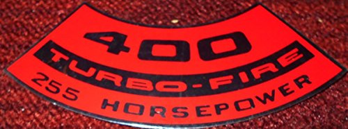 CHEVY 400 TURBO-FIRE 255 HP - HORSEPOWER AIR CLEANER TOP LID DECAL ...