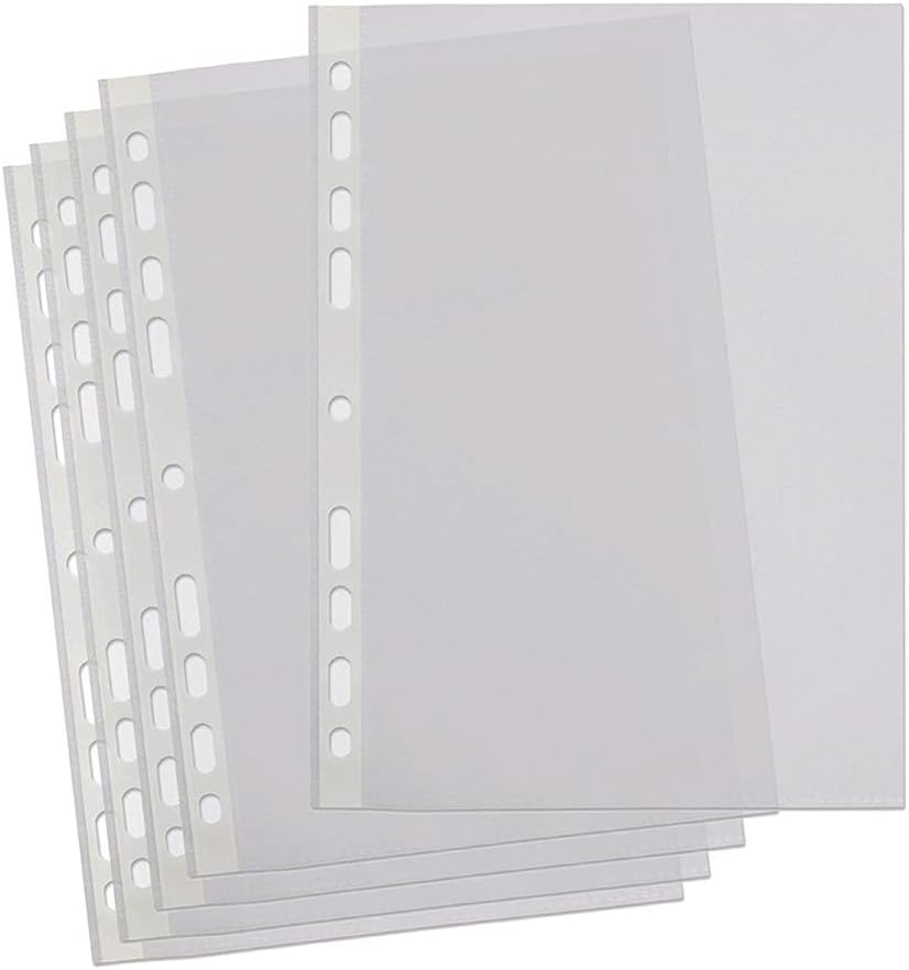 SUMMIT Punched Pockets, Clear A4 Plastic Sleeves, Reinforced Spine ...