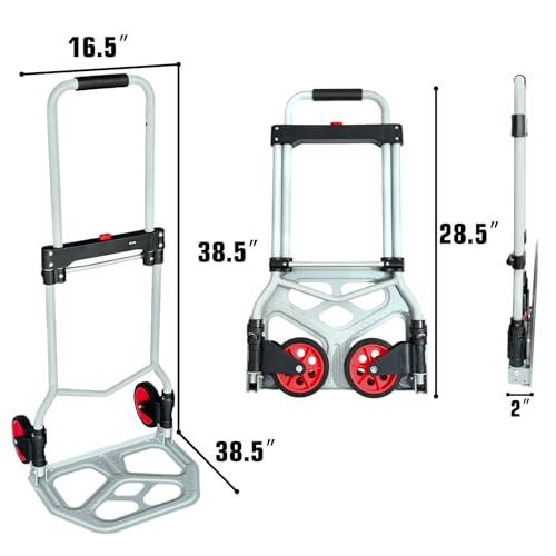 Snapklik.com : SUZHI Folding Hand Truck & Luggage Carts, 220lbs ...
