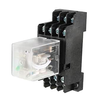 Amazon.com: uxcell a13042600ux0030 HH54P DC 24V Coil 4PDT 14 Pins Electromagnetic Power Relay w ...