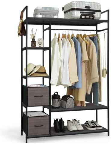Amazon.com: Lauxery Free Standing Closet Heavy Duty Freestanding ...