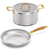 Amazon.com: Homaz life Pots and Pans Set, Tri-Ply Stainless Steel ...