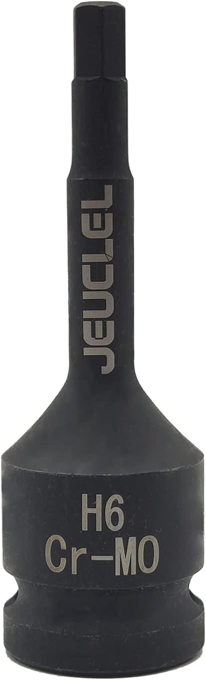 JEUCLEL 6mm Hex Impact Bit Socket, H6 1/2-Inch Impact Drive Allen ...