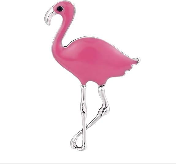 Amazon.com: Flamingo Brooch Pin for Women Pink Enamel Lapel Pin Lucky ...